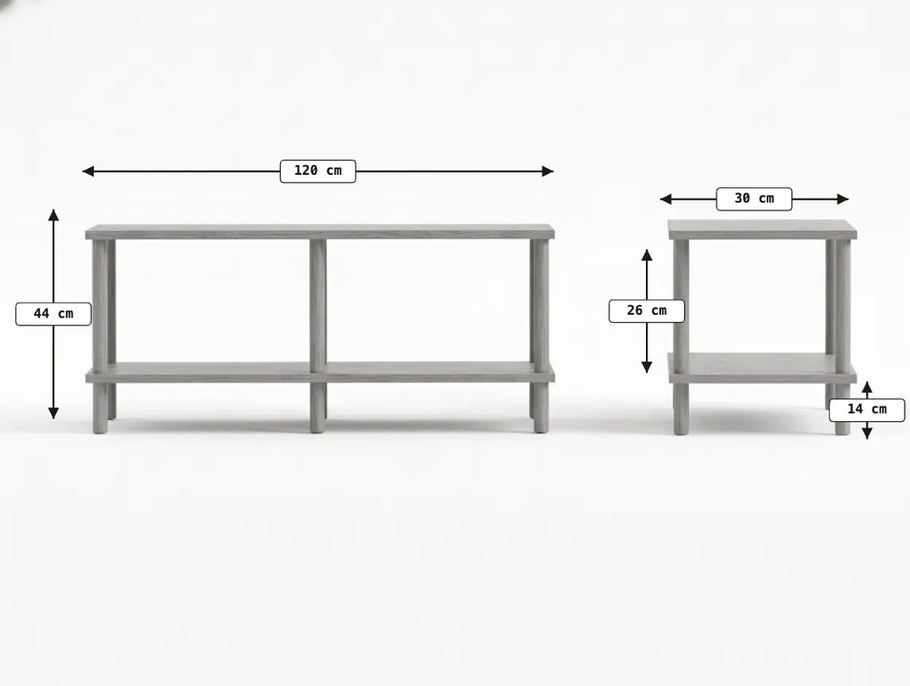 TV stolek SOLE 120 cm, bílá