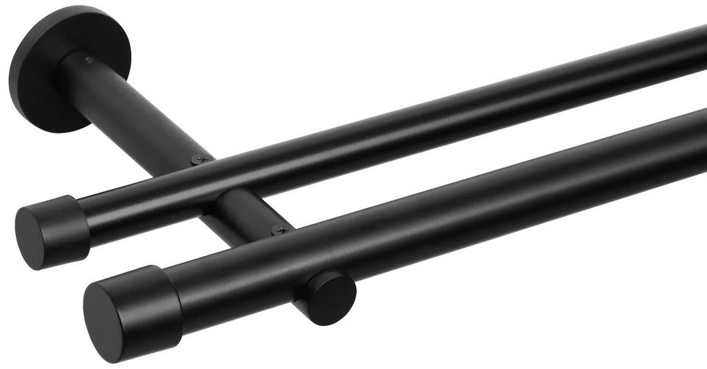 Dekodum Garnýž dvouřadá LOFT 25/19 mm černá matná 340 cm