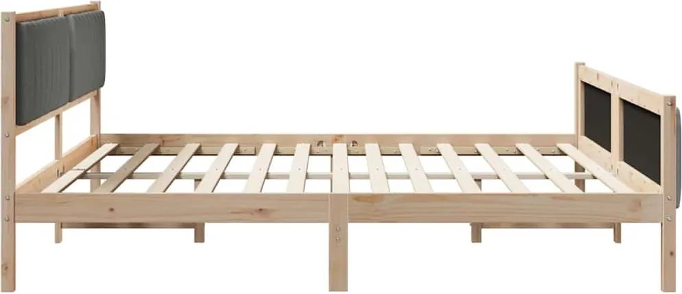 Rám postele s čelo hnědá a tmavě šedá 200 x 200 cm 3394299
