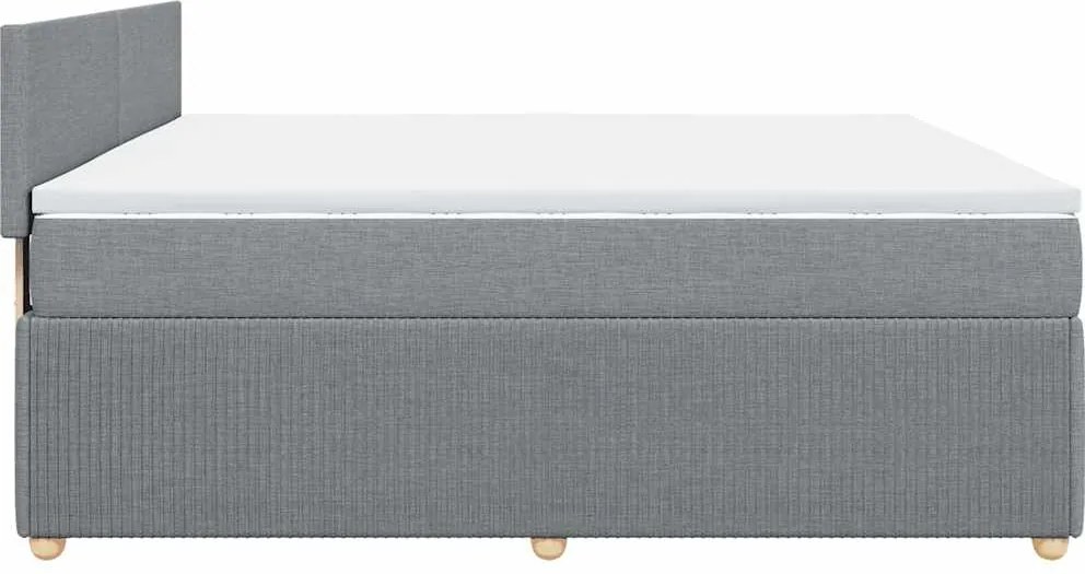 Box spring postel s matrací světle šedá 180 x 200 cm textil 3289828