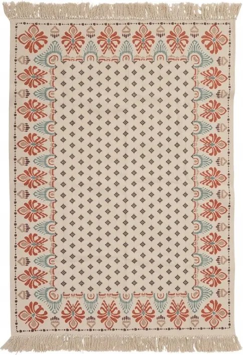 Bavlněný koberec s třásněmi Ikat, 120 × 170 cm