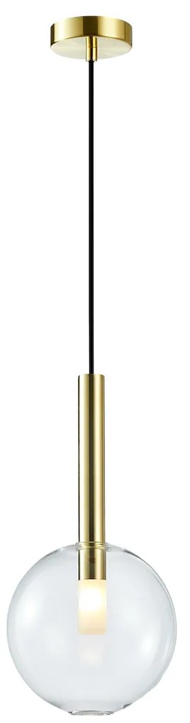 Závěsné svítidlo Niko, 1x transparentní skleněné stínítko, (fi 20cm), g