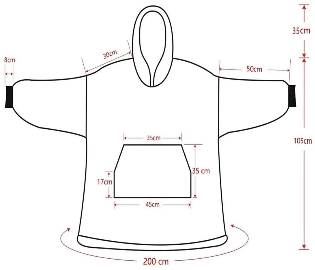 XPOSE® Mikinová deka s beránkem TLAPIČKY - šedá