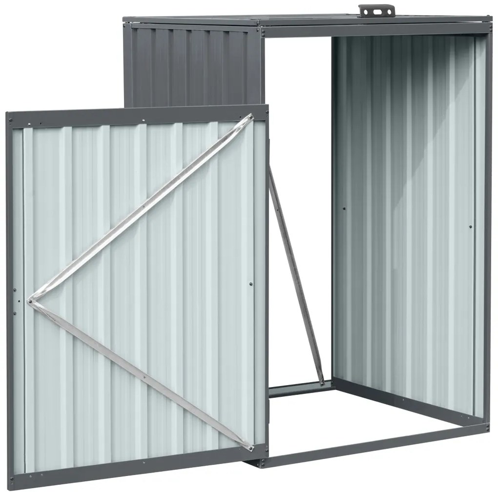 Přístřešek na popelnice BestBerg KP-1A / 0,6 m² / 80 x 122 x 80 cm / šedá