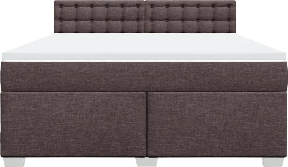 Box spring postel s matrací tmavě hnědá 180x200 cm textil 3285984