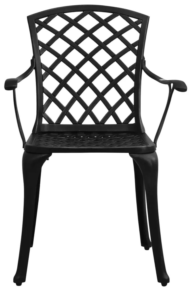 Zahradní židle 6 ks litý hliník černé - Default Title