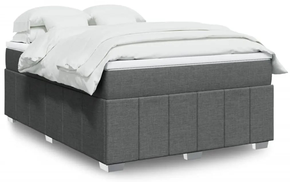 Box spring postel s matrací tmavě šedá 160x200 cm textil 3285485