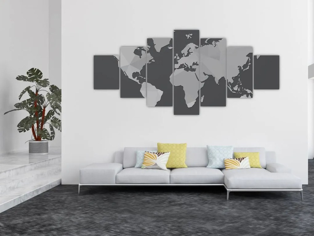 Obraz - Mapa světa (210x100 cm)