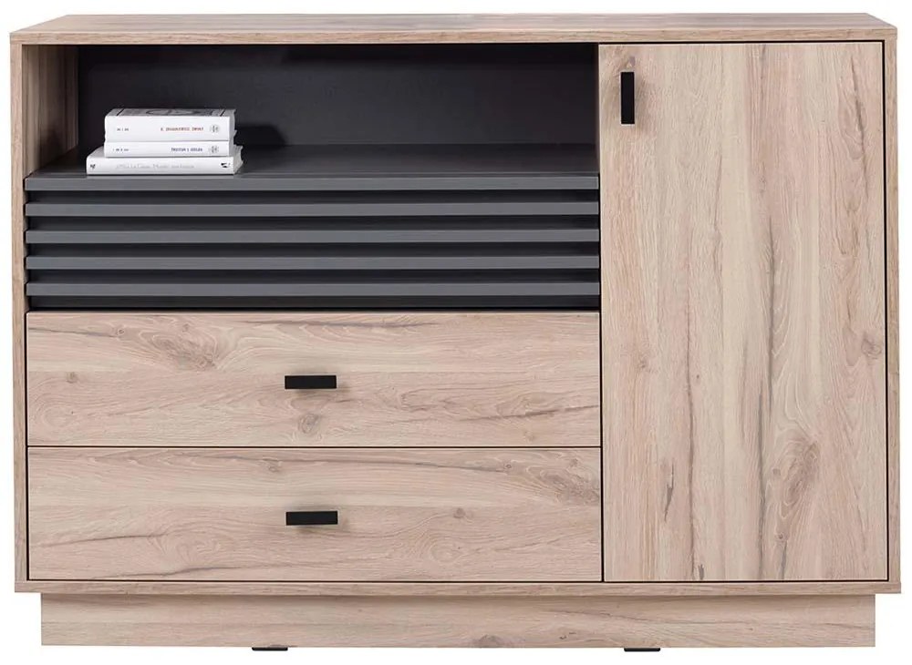 ALLMO | komoda AL07 | 120 cm | dub estana/antracit