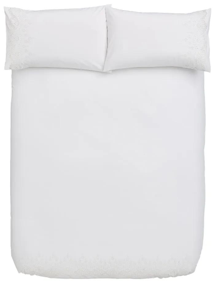 Bílé bavlněné povlečení Bianca Embroidery Anglaise, 135 x 200 cm