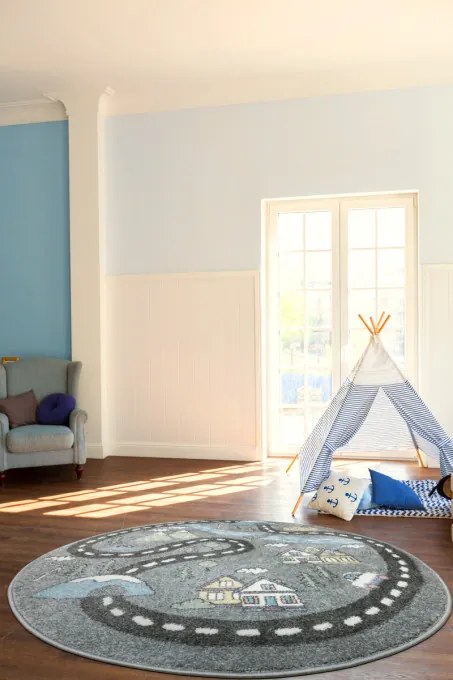 Dětský koberec Lima E182A šedý