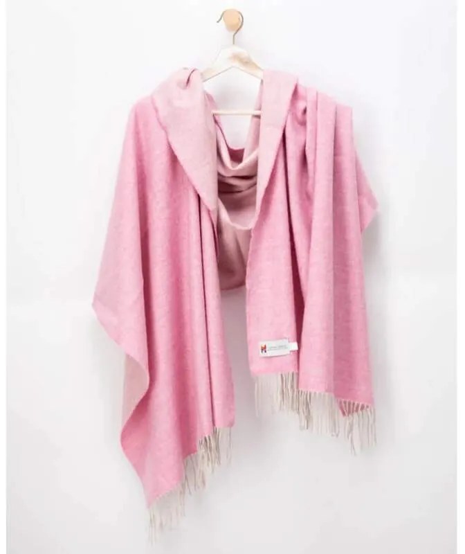 Pashmina / wrap z jemné Merino vlny Candy Pink Oyster 200x76 cm - John Hanly