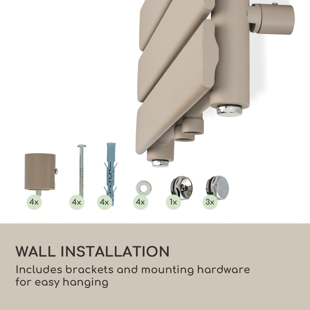 Blumfeldt Fairmont, radiátor, 80 x 45 cm, 375 W, teplovodní, 3 držáky na ručníky, 1/2"