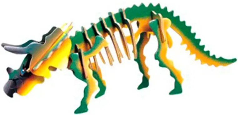 Woodcraft dřevěné 3D puzzle - skládačka Triceratops JC001
