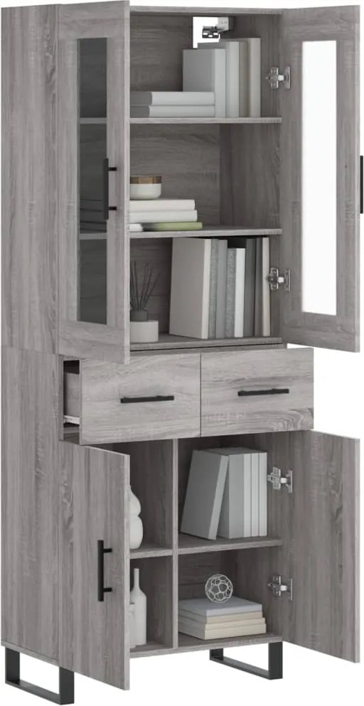Skříň highboard šedá sonoma 69,5 x 34 x 180 cm kompozitní dřevo 3198559