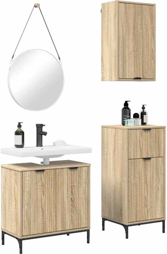 Sada koupelnového nábytku 3 ks Sonoma dub 39,5 x 36 x 88 cm 3393105