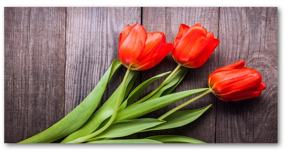 Wallmuralia Foto obraz akryl do obýváku Červené tulipány 140x70 cm
