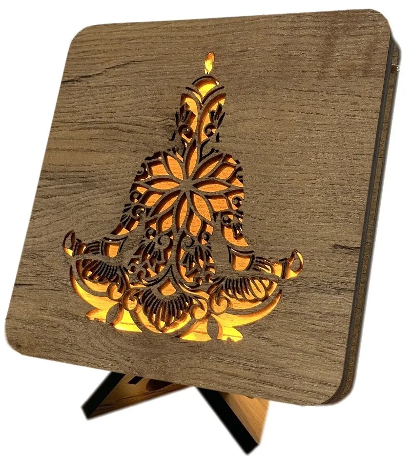Li-Go "Buddha s mandalou" lampa 19x19cm provedení povrchu: dub světlý