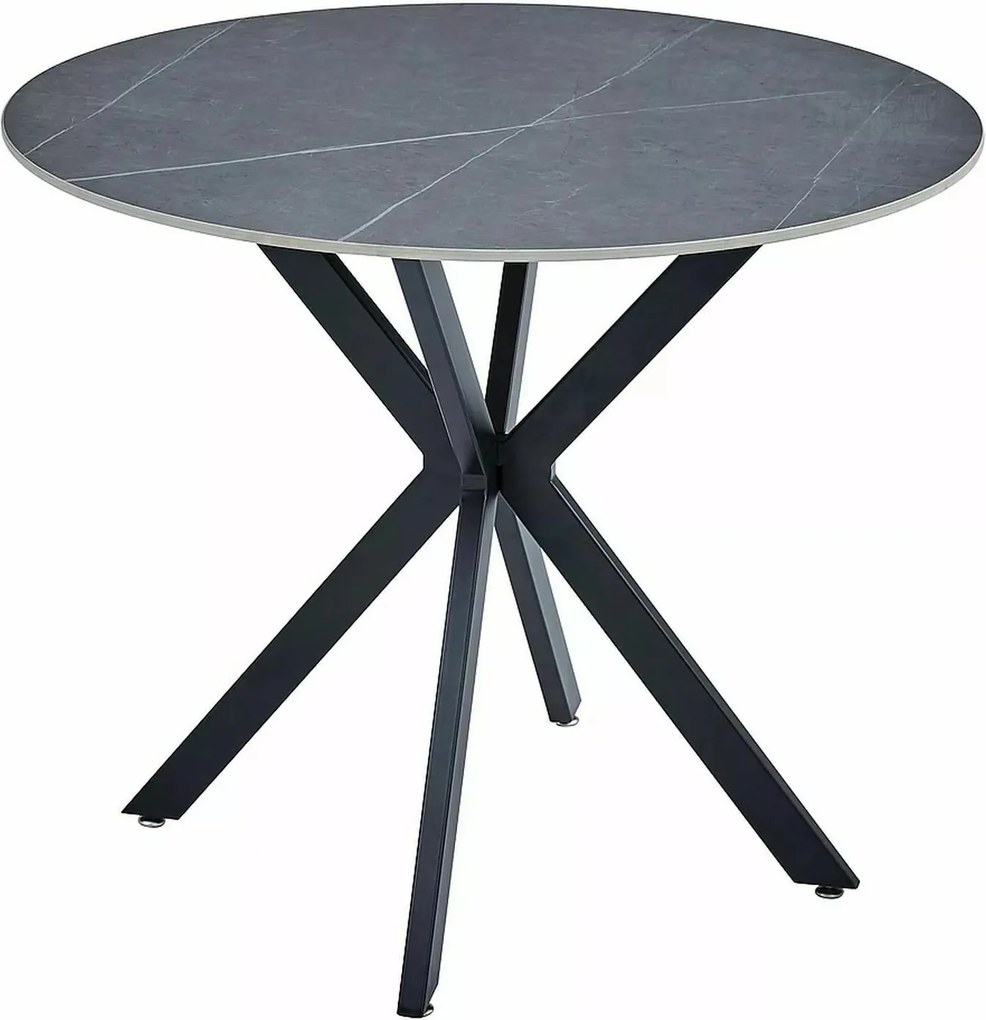 Jídelní stůl Talia 90 cm keramika mramor/černý