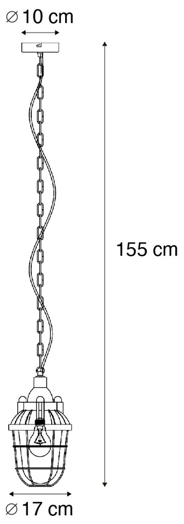 Průmyslové závěsné svítidlo černé - Cabin