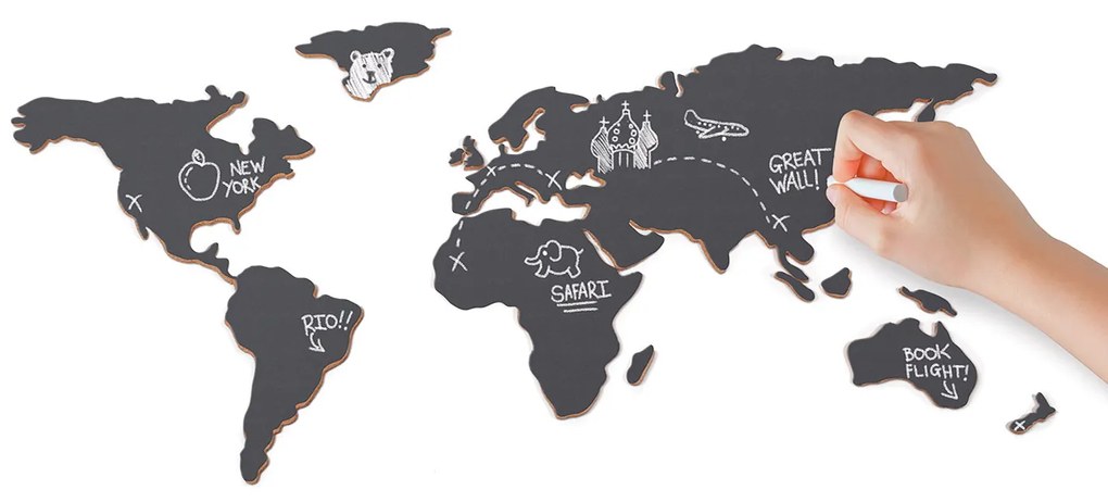 Luckies Nástěnná mapa s křídou - mapa světa