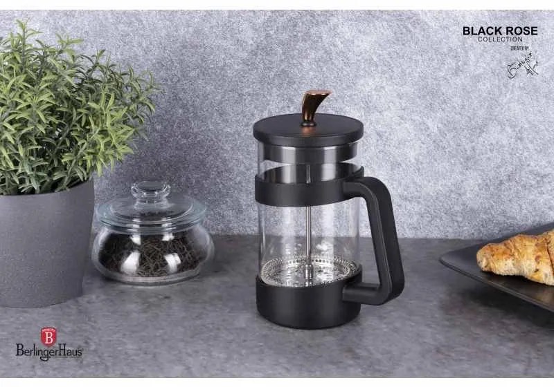 BERLINGERHAUS Konvice na čaj a kávu French Press 600 ml Black Rose Collection BH-7615