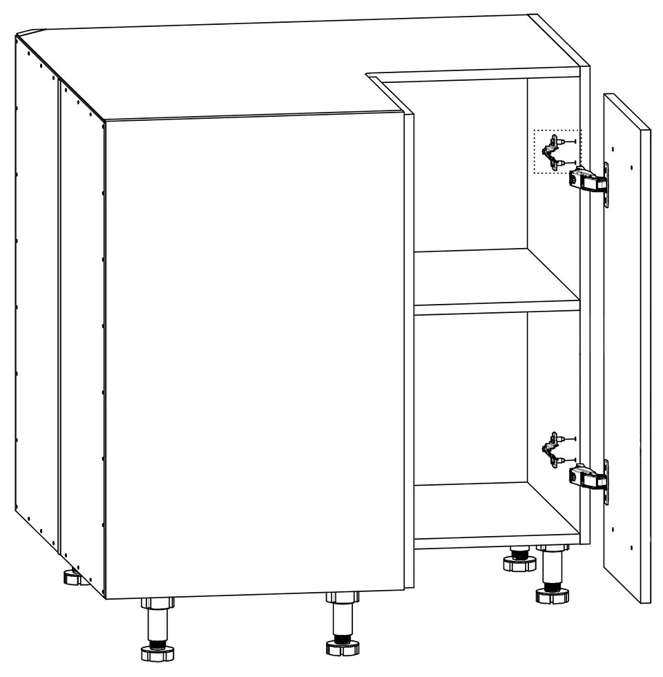 LANGEN ap | dolní skříňka D90N rohová | push open | artisan