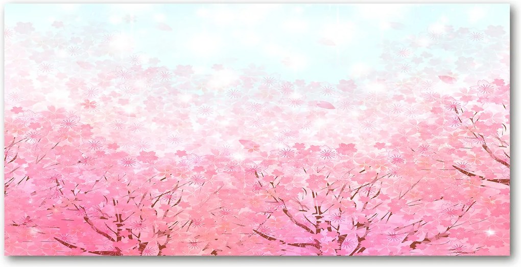 Foto obraz skleněný horizontální Květy višně