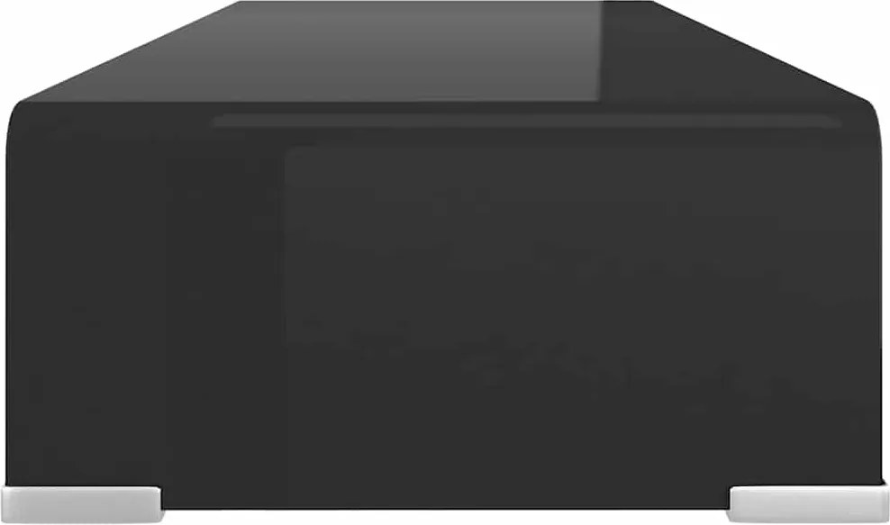 TV stolek / podstavec na monitor sklo černý 60x25x11 cm 244135
