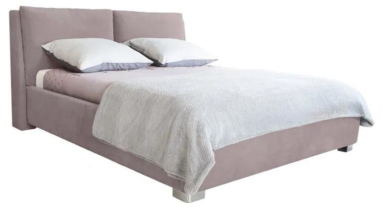 Světle růžová dvoulůžková postel Mazzini Beds Vicky, 180 x 200 cm