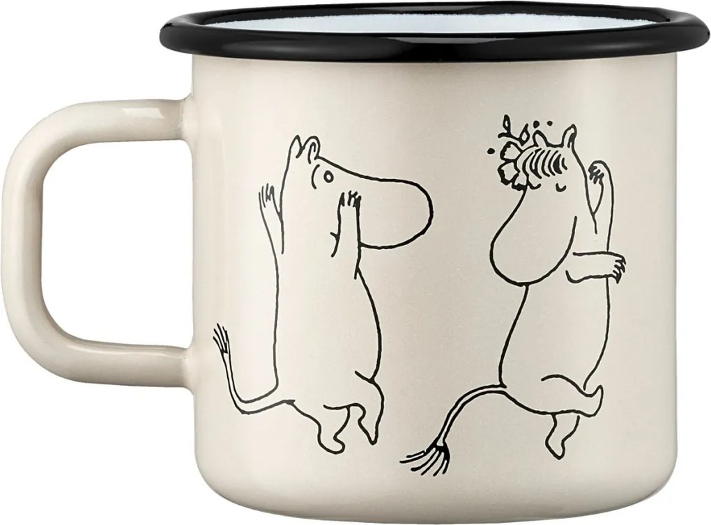 Smaltovaný plecháček Moomin Hug bílý 3,7 dl Muurla