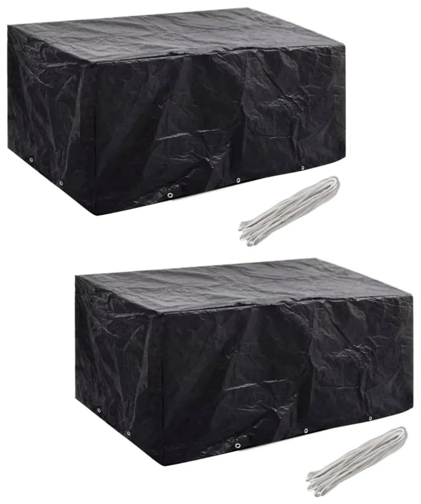 Plachty na zahradní nábytek 2 ks polyratan 10 oček 240 x 140 cm 279123