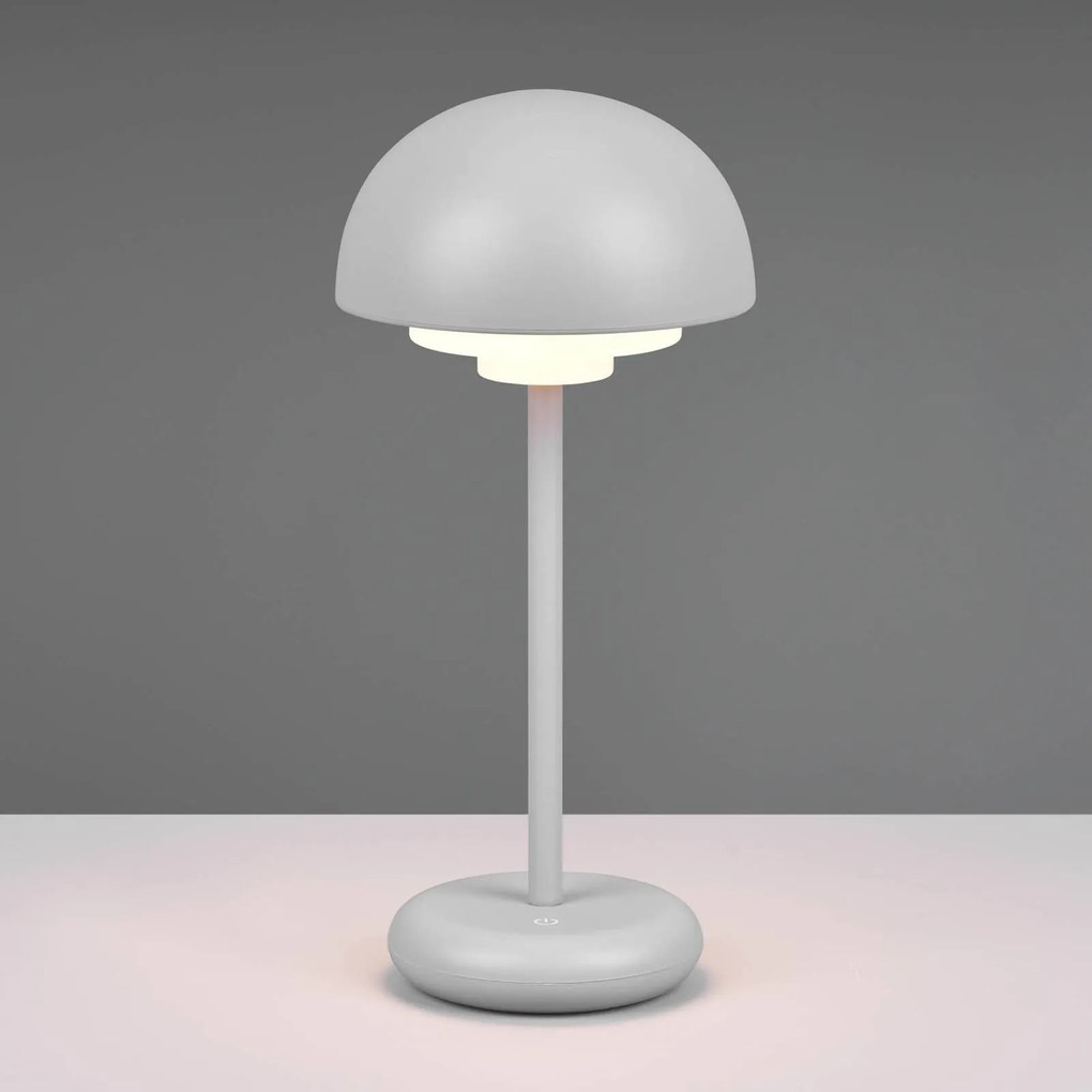 Stolní lampa LED Elliot IP44 baterie stmívač šedá