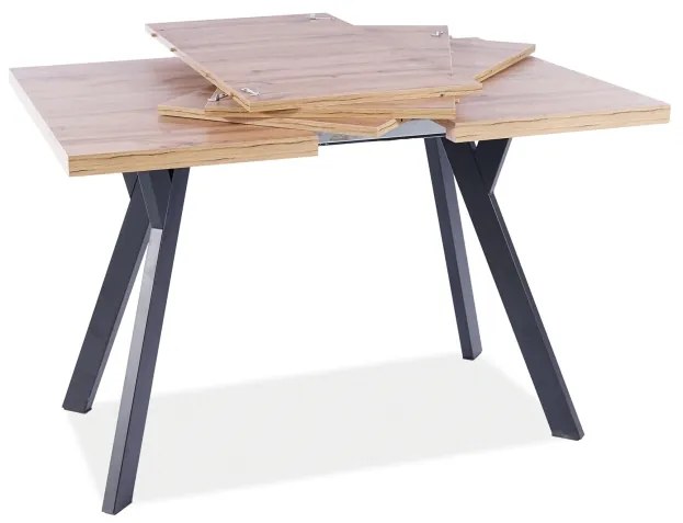 MAXIVA Jídelní stůl rozkládací - MERLIN, 90x90, dub artisan/černá