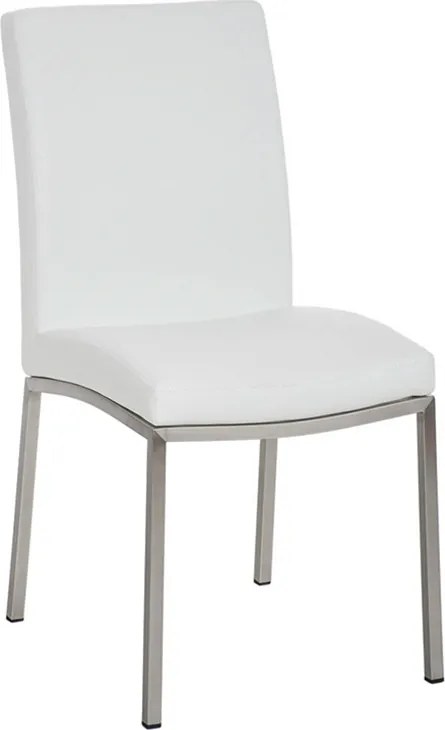 BHM Germany Židle jídelní s nerezovou podnoží (SET 2 ks), kvalitní imitace kůže, bílá, sezení u jídelního stolu Barva: černá