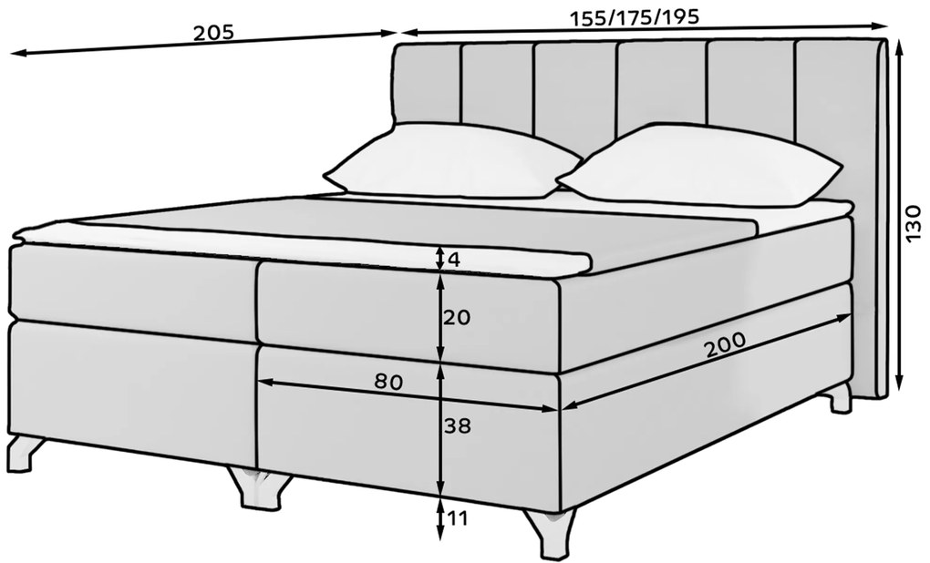 Eltap Čalouněná postel Basilio s úložným prostorem Materiál a barva potahu: Sawana 26 - hnědá, Rozměr: 140x200