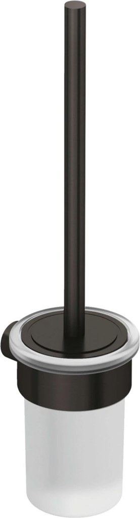 Kludi Vela R - WC štětka nástěnná s držákem, sklo/broušený Gunmetal 58974N2