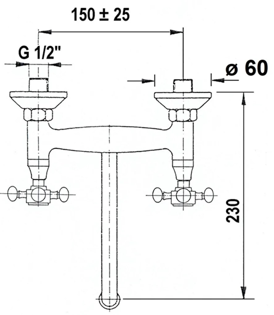 Sapho Antea 3061 dřezová baterie nástěnná 150 mm kohoutková