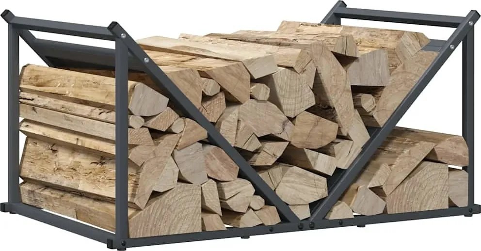 vidaXL Stojan na palivové dřevo Ocel válcovaná za studena [864175] Barva: Bílá