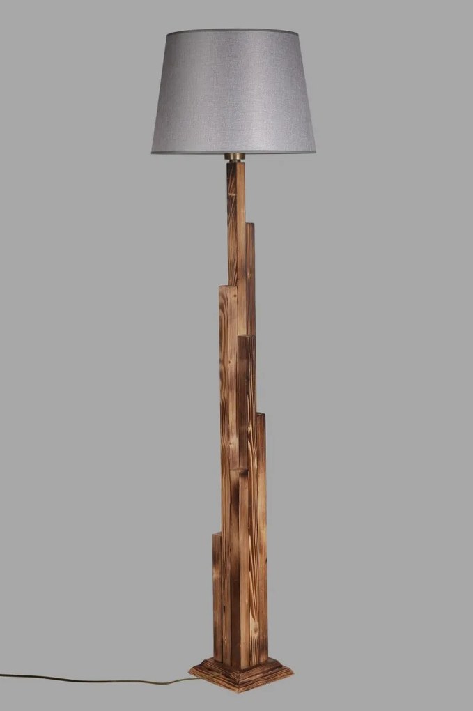 Stojací lampa Yanik I 165 cm hnědá/šedá