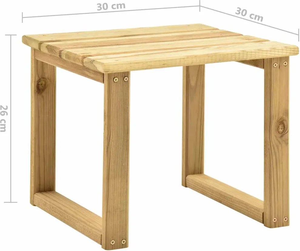 Stolek k zahradní posteli 30 x 30 x 26 cm impregnovaná borovice 315394