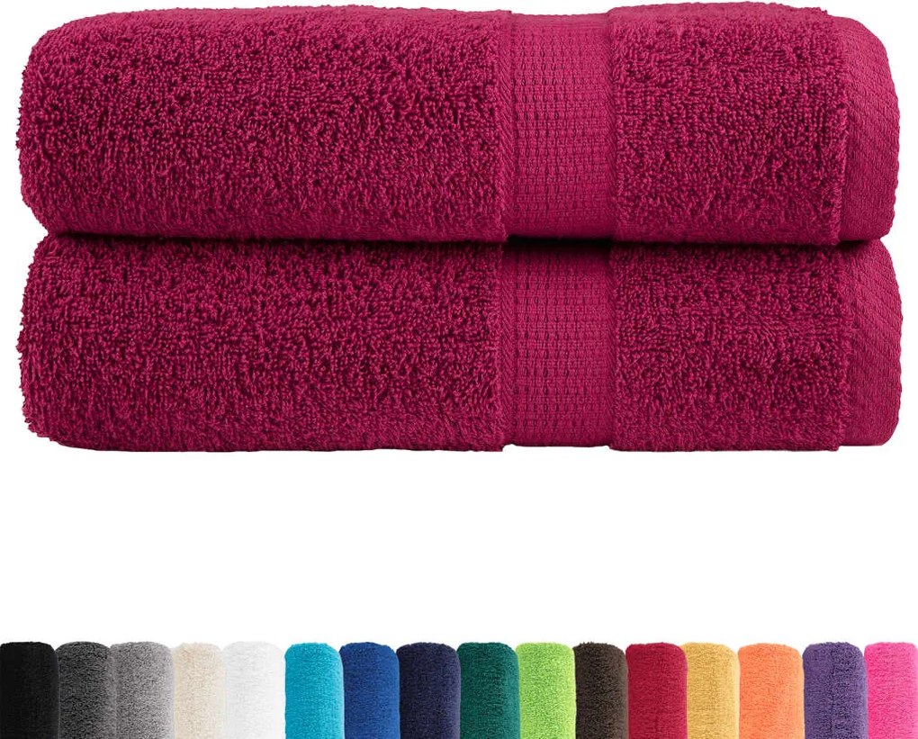 Prémiové ručníky SOLUND 2 ks bordó 50x100 cm 600 g/m² 137209