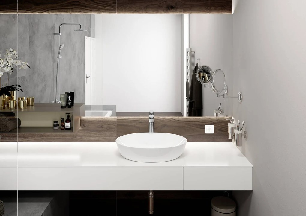Hansgrohe Vernis Blend, vysoká umyvadlová baterie 190 s kovovou odtokovou soupravou s táhlem, EcoSmart, chromová, 71581000