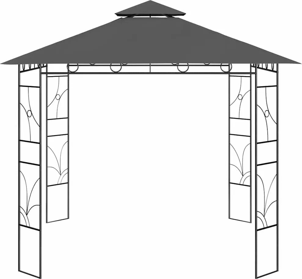 Altán 3 x 3 x 2,7 m antracitový 160 g/m² 313914