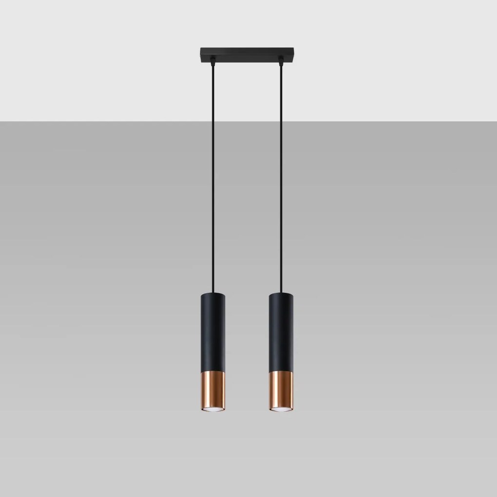 Sollux Lighting Závěsné svítidlo LOOPEZ 2 černé/měď