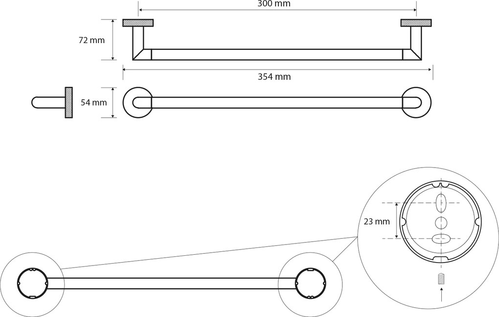 Sapho Sapho, LARISSA držák ručníků 300x72mm, chrom, WS009