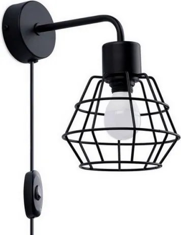Nástěnné svítidlo SOLLUX SUBA černé E27 1x15W bez žárovky SL.1164