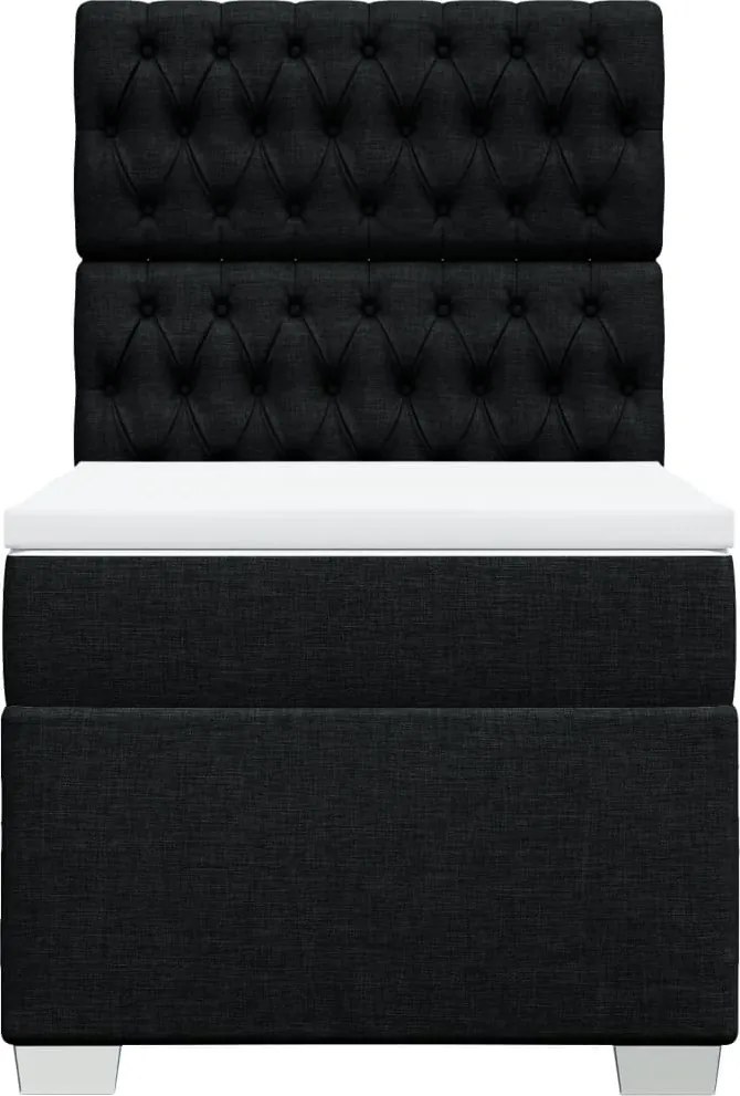 Box spring postel s matrací černá 90x190 cm textil 3290352