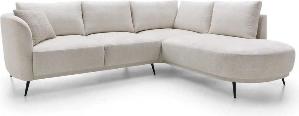 Rohová rozkládací sedací souprava do L SALAMANCA, 262 cm, s úložným prostorem Roh pohovky: Levý roh, Barva látky: Broskvová (Curio 60)