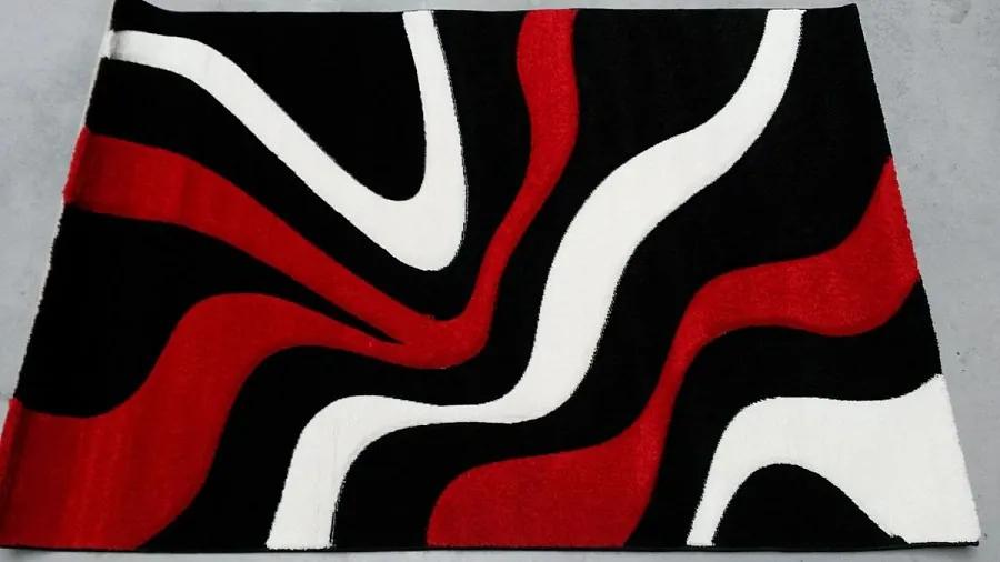 Moderní kusový koberec WAVE MERINO red 160x230